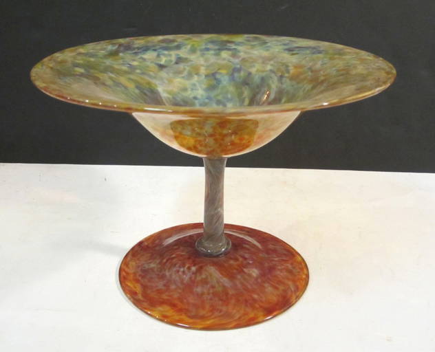Vintage Art Verrier Glass Tazza