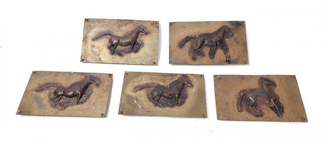 Five Bronze Bas Relief Plaques