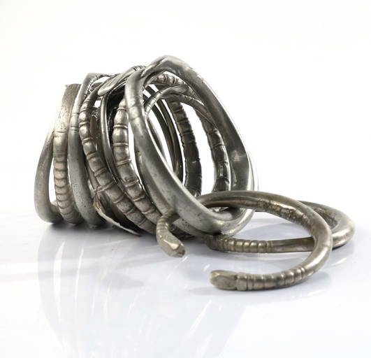 15 Vintage Tribal Metal Bangles