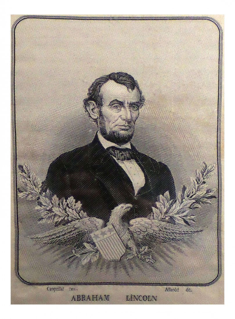 Lincoln - Impressive Silk Stevengraph Portrait