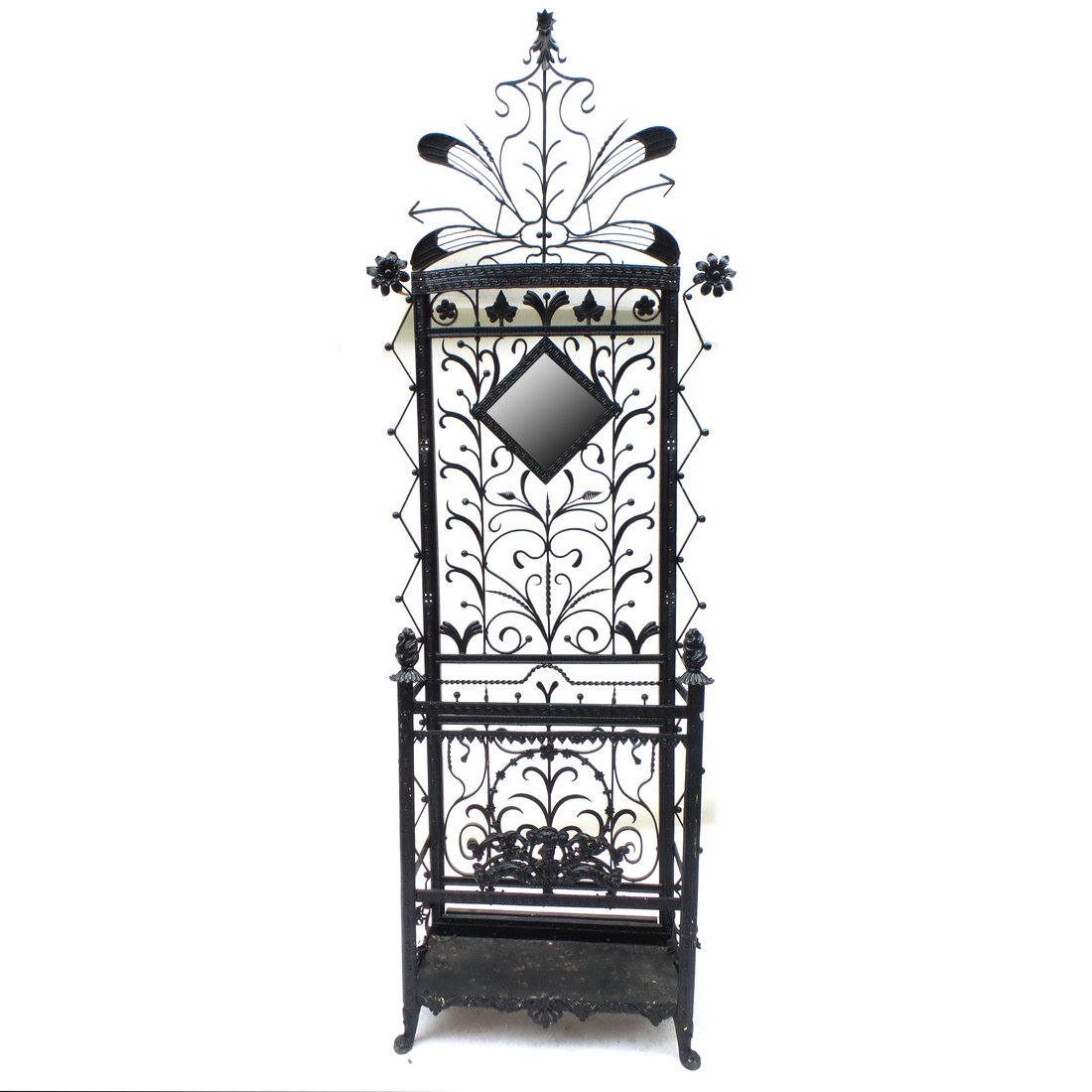 Black Painted Iron Hall Tree