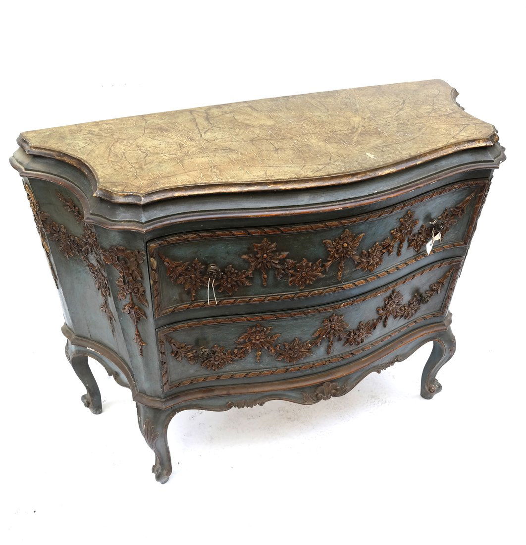 Venetian Rococo Style Bombe Commode