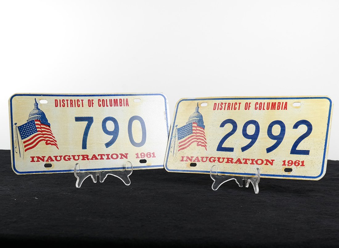 John F. Kennedy Two 1961 Inauguration License Plates