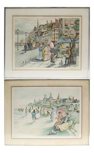 2 John Haymson Ny Street Scene Color Lithographs