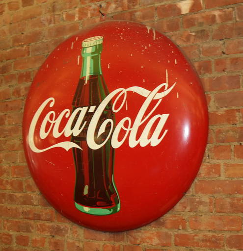 Large Coca Cola Button Sign