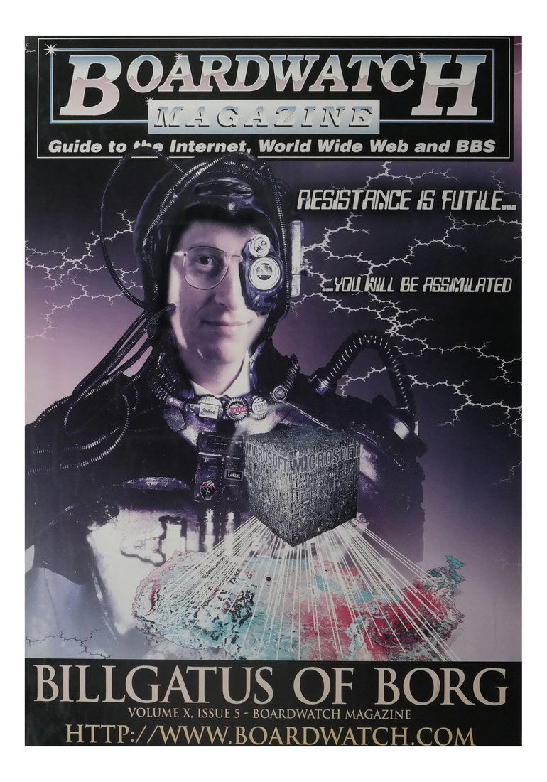 Boardwatch 'BILLGATUS OF BORG' Poster, 1996