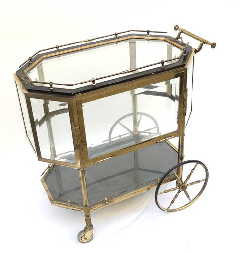 Octagonal Brass Tea Cart