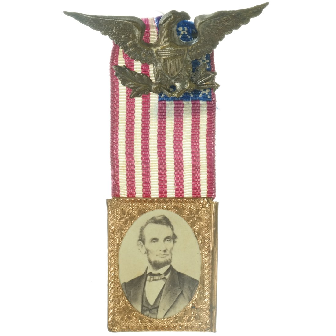 Abraham Lincoln 1864 Campaign Albumen Portrait Badge