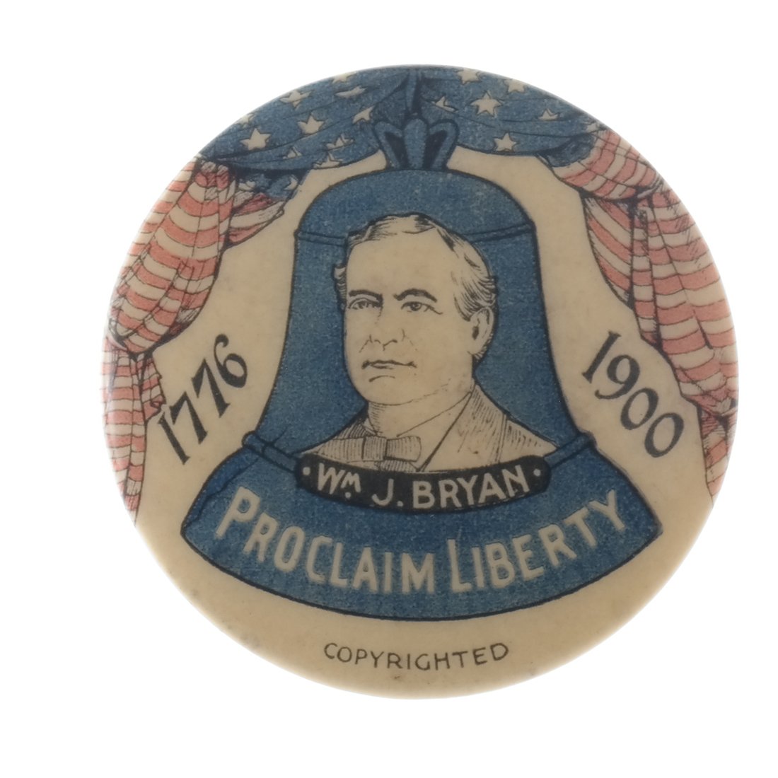 Wm. J. Bryan 1904 Illustrated "Liberty Bell" Button