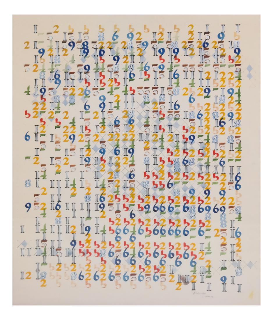 Boyce Benge, Numbers, Oil On Carton
