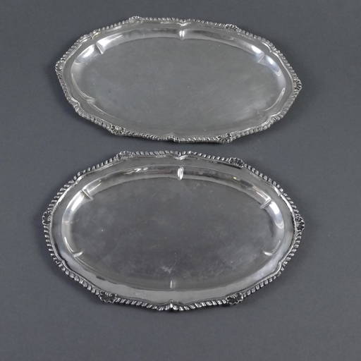 Two .900 Standard Silver Trays