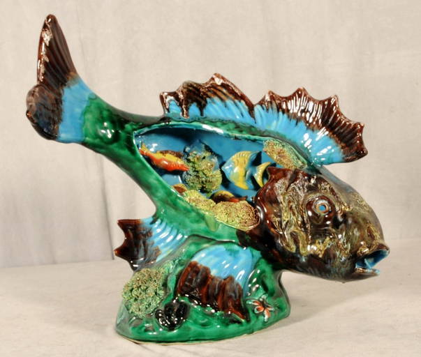 Ceramic Fish With Open Side Depicting Colorful Smaller