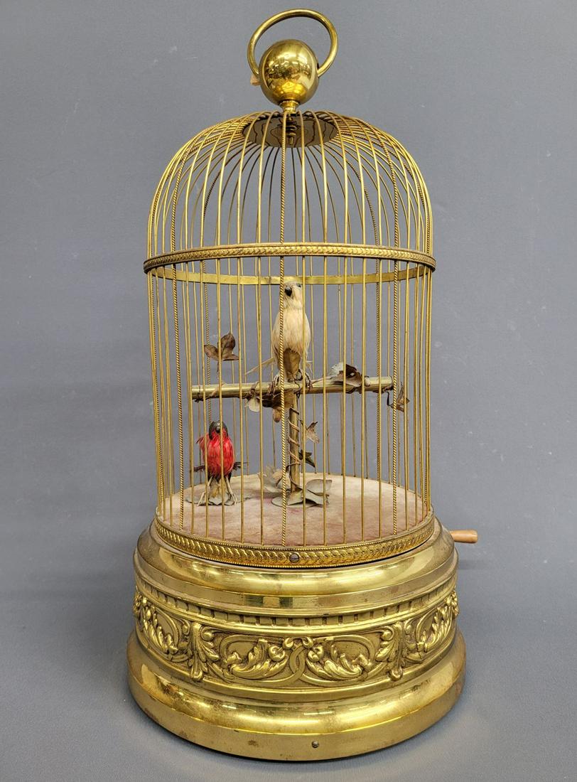 C 1900 French Double Singing Bird Automaton with 2 robotic song birds ...