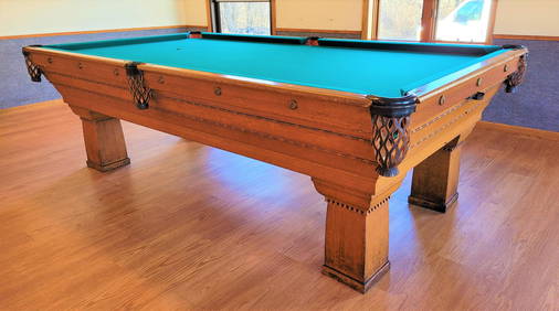 Brunswick, Balke Collender Co. Oak Pool Table