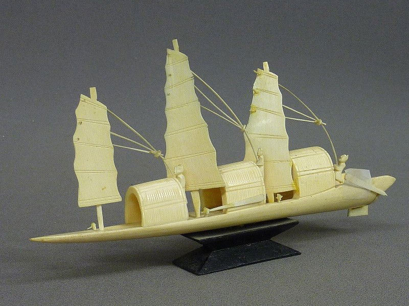 Chinese Carved Ivory Boat - Sep 08, 2013 | Clars Auction Gallery in CA