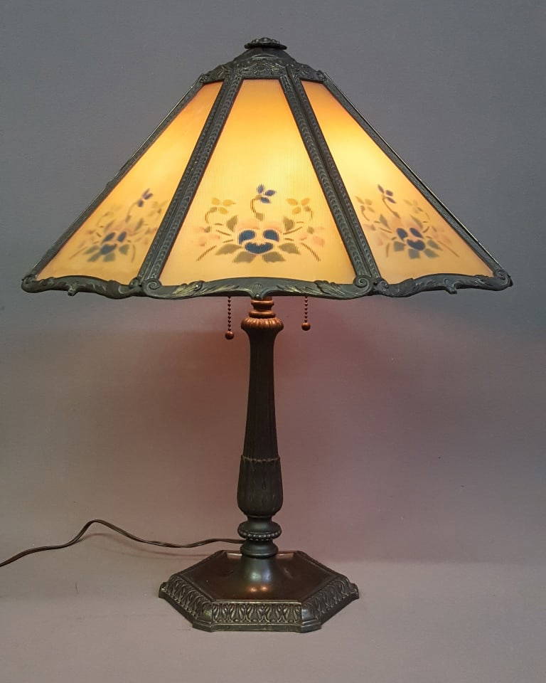 C 1920's Signed Miller Lamp Co With Original Finish - Has 8 Reverse ...