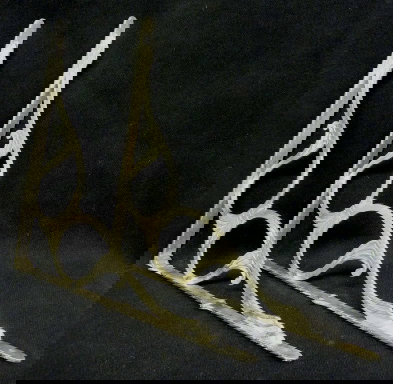 Circa 1900 Heavy Cast Nickel Plate On Brass Decorated Wall Brackets ...