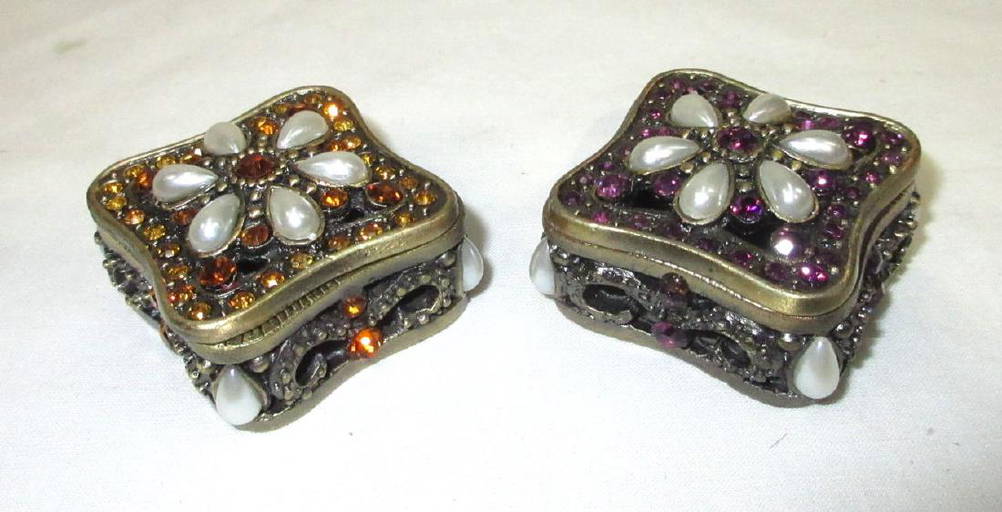 2 Jeweled Pill Boxes