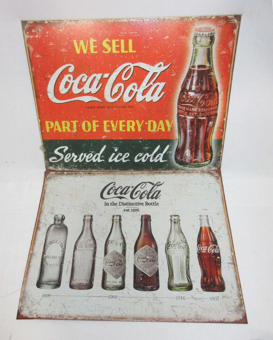 2 Modern Tin Coca Cola Signs