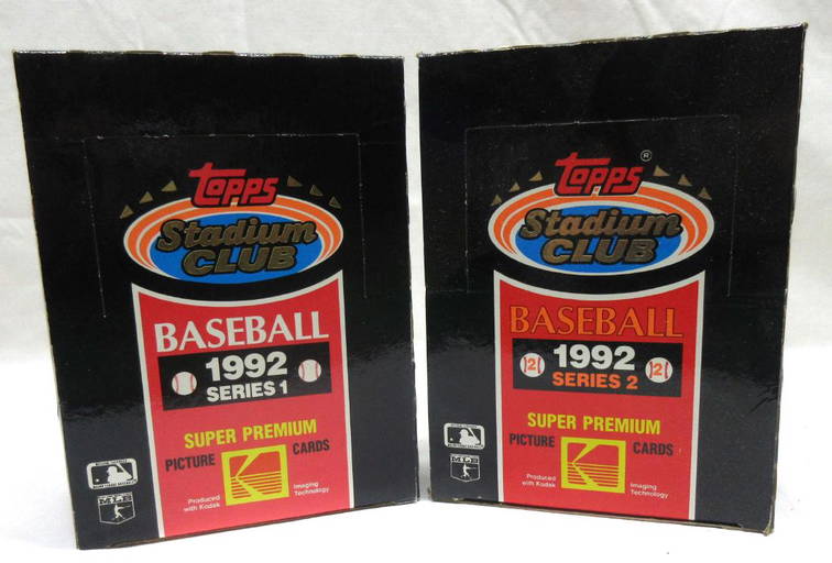 2 Factory Boxes 1992 Topps Stadium Club Baseball Cards