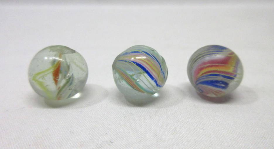 3 Hand Made German Swirl Marbles