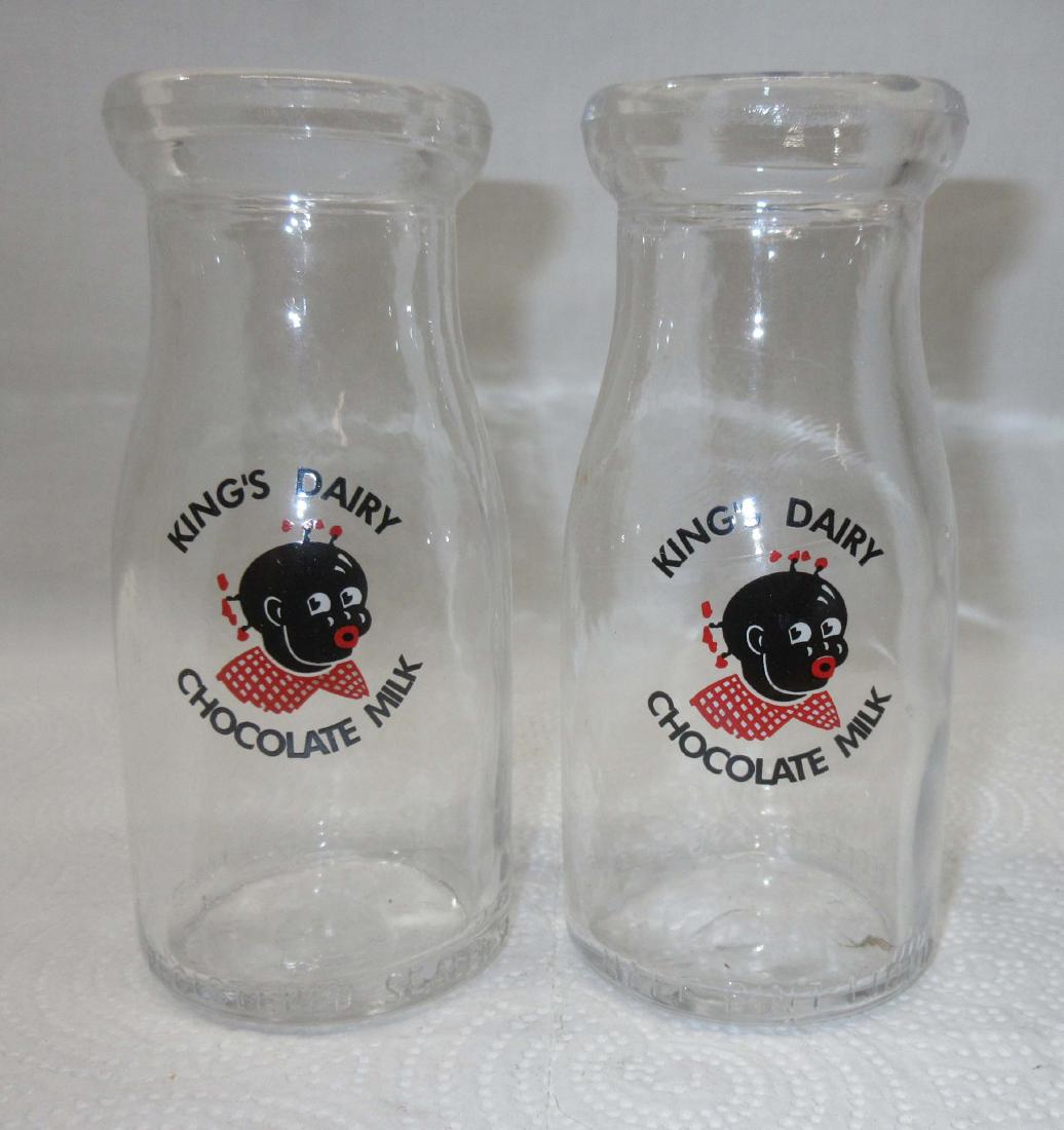2 Modern "Kings Dairy Chocolate Milk" Bottles