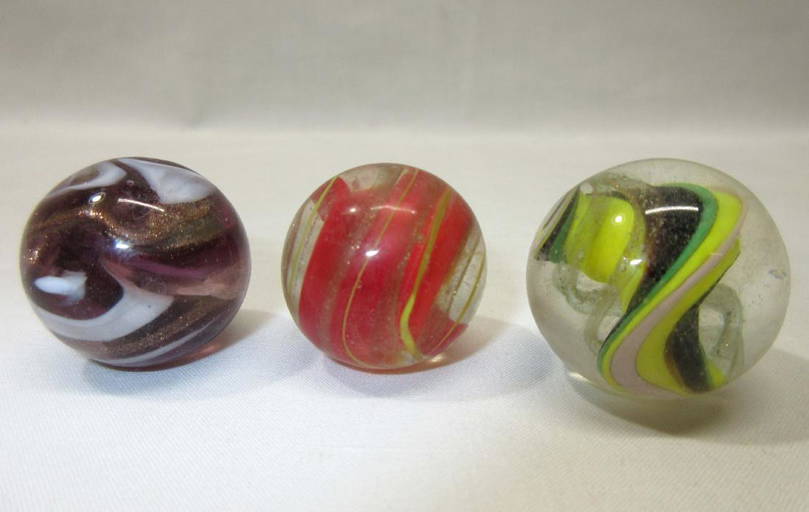 3 Handmade 1" Marbles