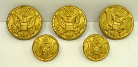 5 Vtg. Waterbury Cos Conn "w21" Buttons