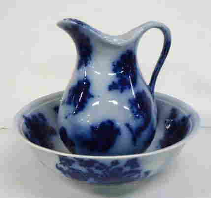 Flow Blue Bowl & Pitcher