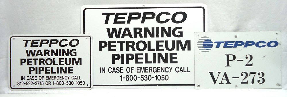 3 Teppco Pipeline Signs
