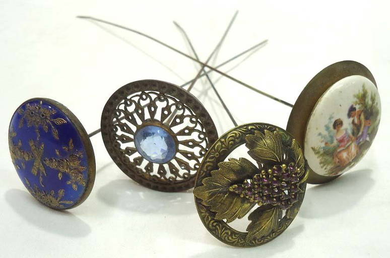 4 Victorian Hat Pins