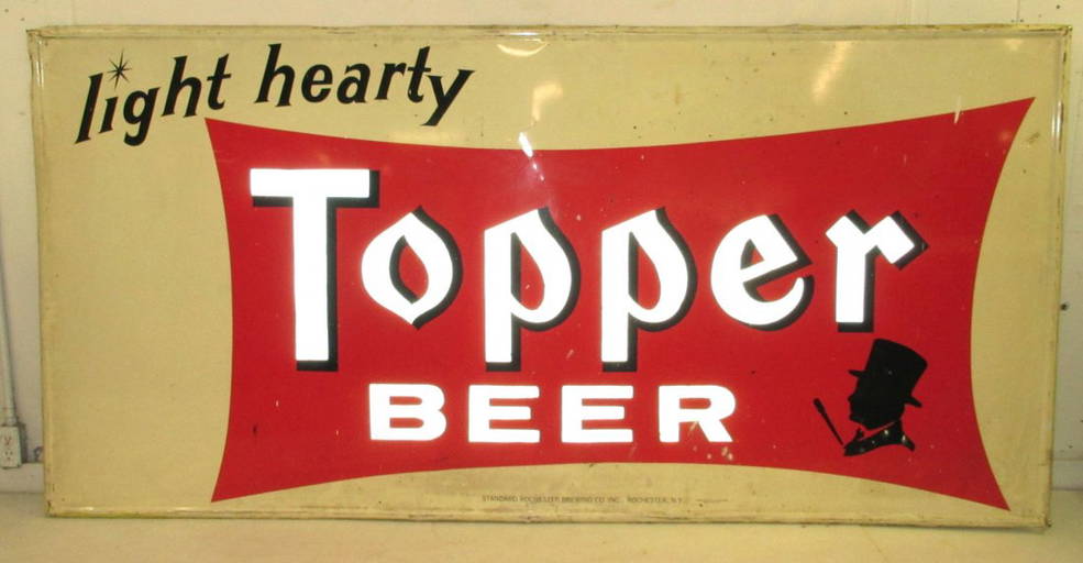 Lg. Tin Topper Beer Sign