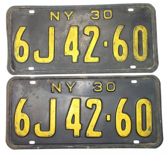 Pr. 1930 N.y. License Plates