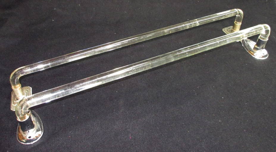 2 Mid Century Glass Towel Racks