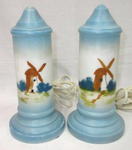 Pr Art Deco Hp Windmill Lamps
