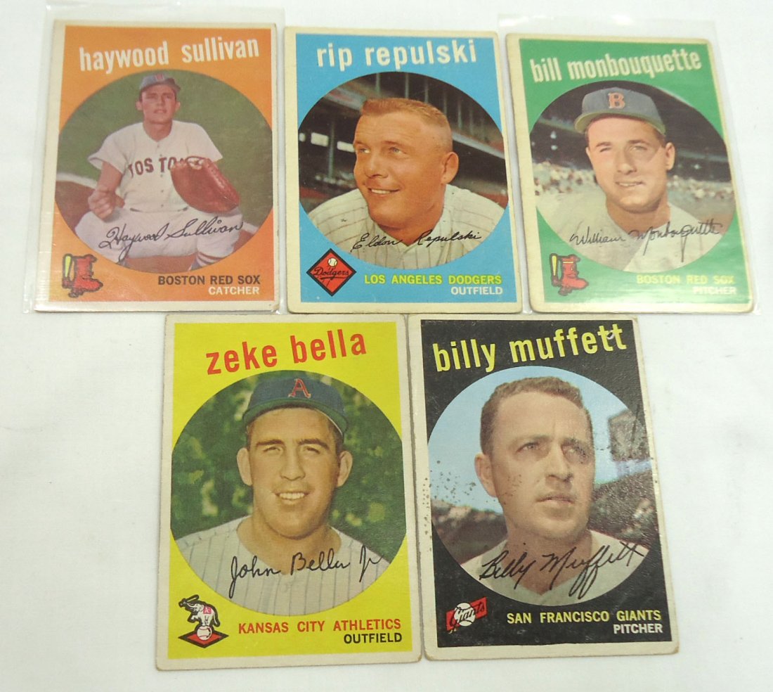 (5) 1959 Topps Baseball Cards