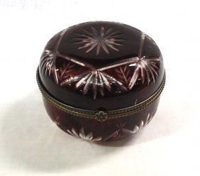 IMPORTANT AMERICO-BOHEMIAN RUBY STAINED TANKARD STEIN : Lot 0851