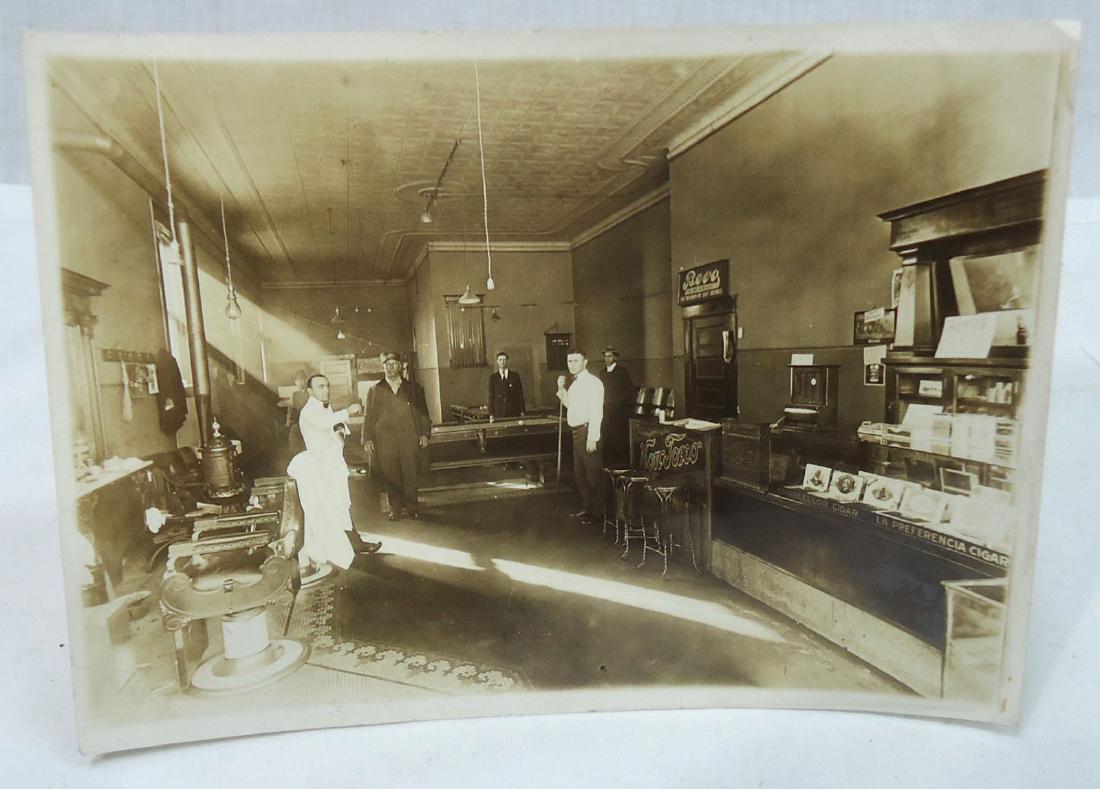 Early Billiard Hall & Barber Shop Photograph