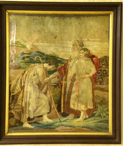 Biblical Scene Wool Embroidery