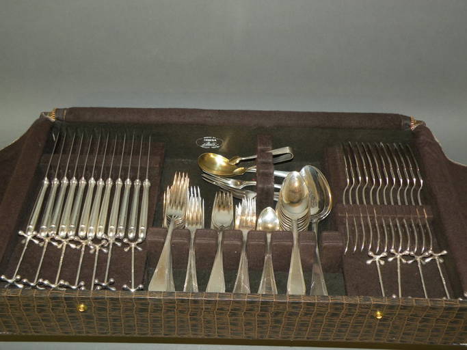 German Flatware Set And Serving Tray