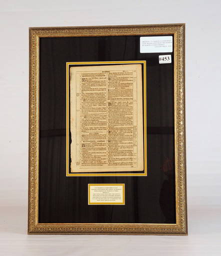 Original 1715 Martin Luther Bible Leaf