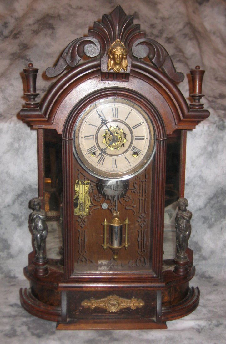 Waterbury Occidental Walnut Mantel Clock