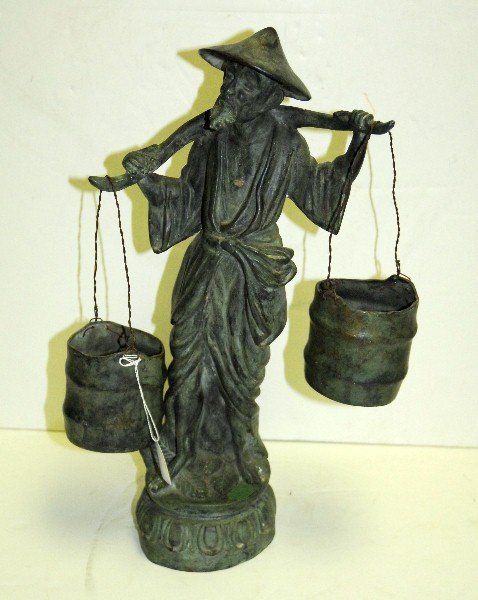 Chinese bronze statue of man carrying water with chop - Jul 09, 2014 ...