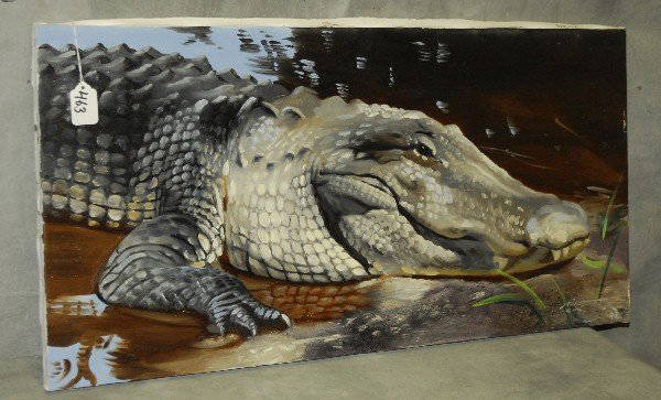 D.l Rust (american 20th C ) Titled "alligator Near