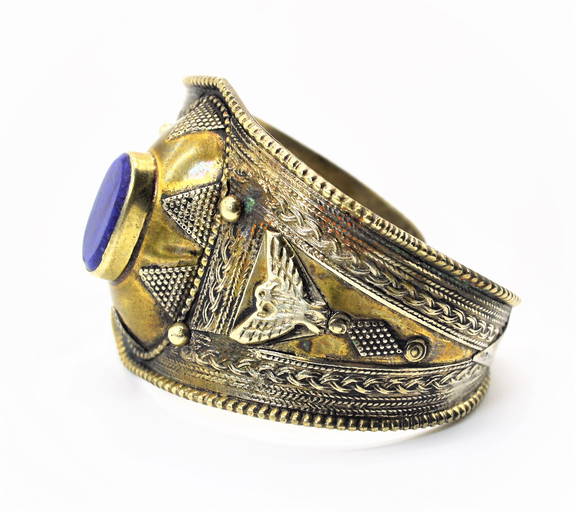 EXTREMELY RARE UZBEK BUKHARA SILVER GOLD LAPIS BRACELET (#0560) on Nov ...