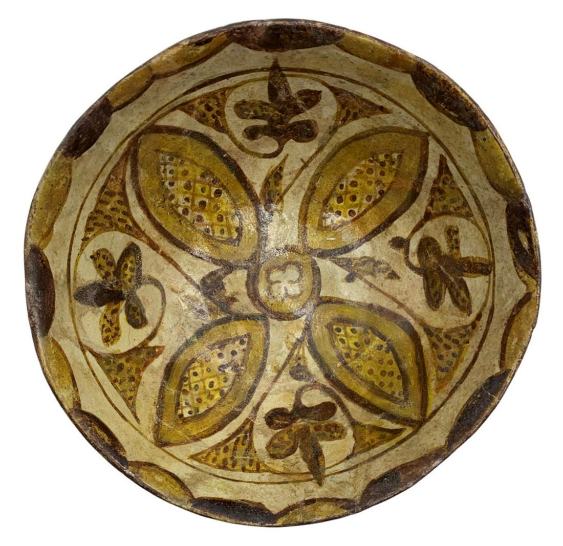 Islamic Abbasid Polychrome Lustre Pottery Bowl 9th Century