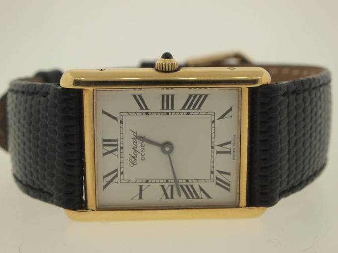 Chopard 18k Gold Tank Style Watch.
