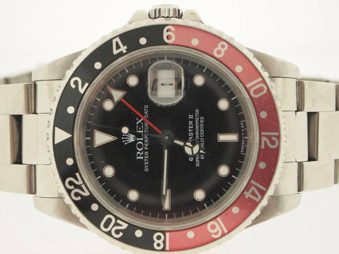 Rolex Mens Ss Gmt Master Ii Coca Cola Bezel.