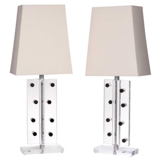 Astrolite. 1970 S. Italian Style Lucite Table Lamps.