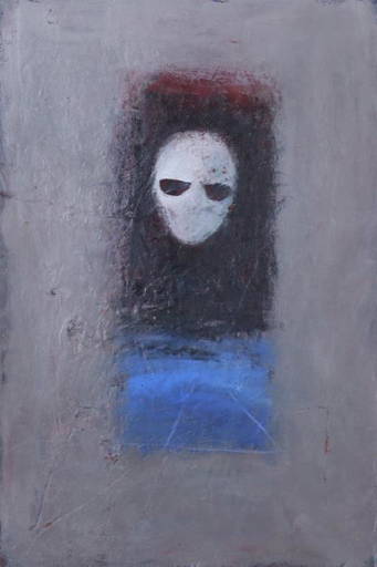 Ed Musante "white Mask With Red And Blue"